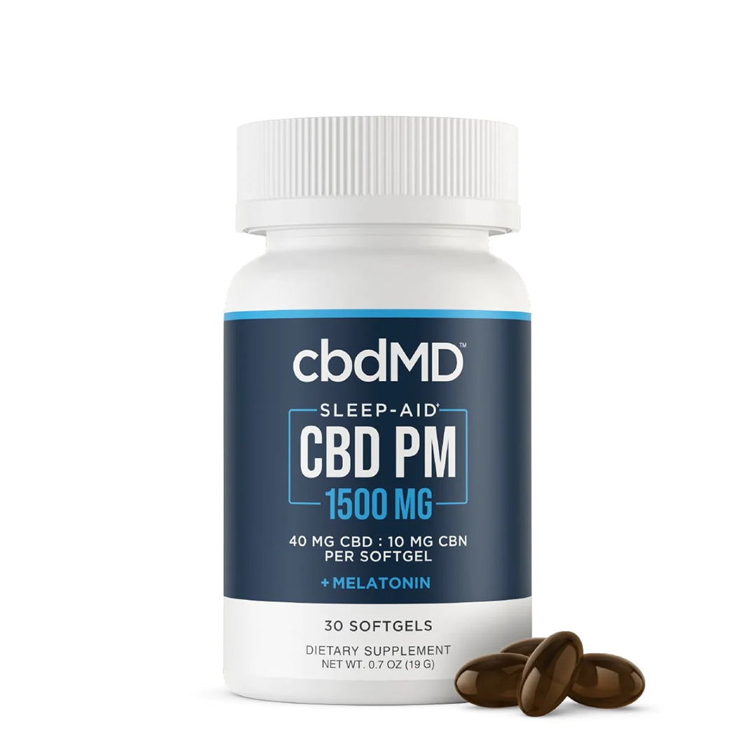 CBD PM: Broad Spectrum CBD Softgels for Sleep | cbdMD