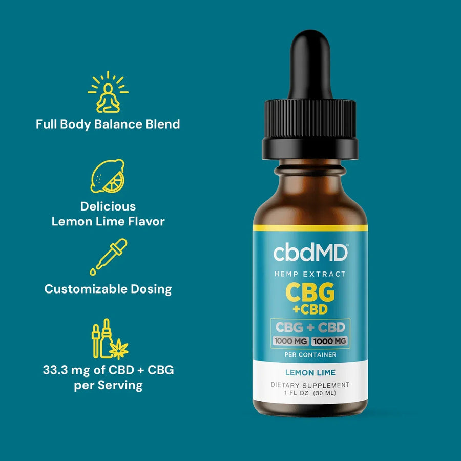 Broad Spectrum CBD + CBG Oil Tincture | cbdMD