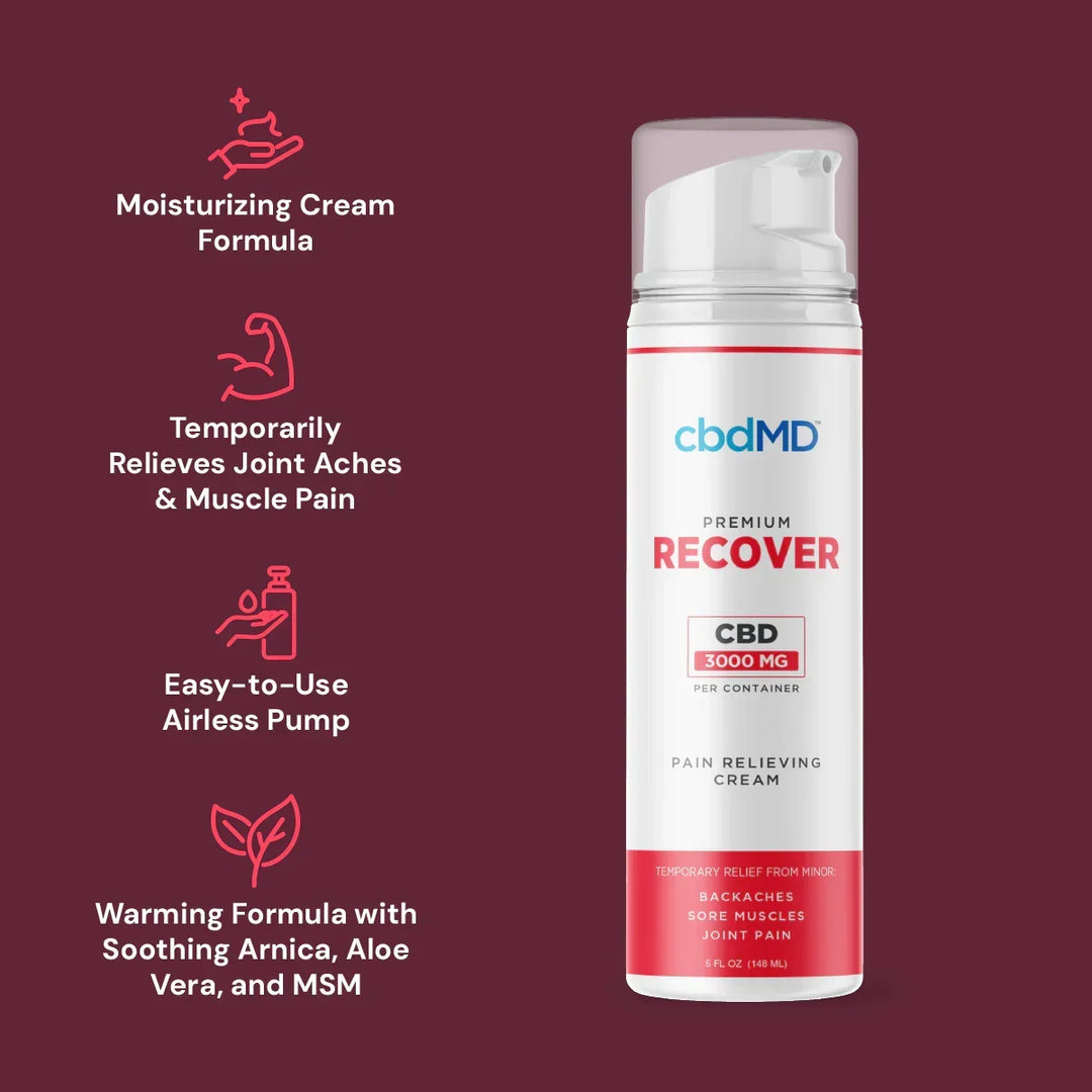 CBD Recover Cream for Pain Relief in Airless Pump | cbdMD